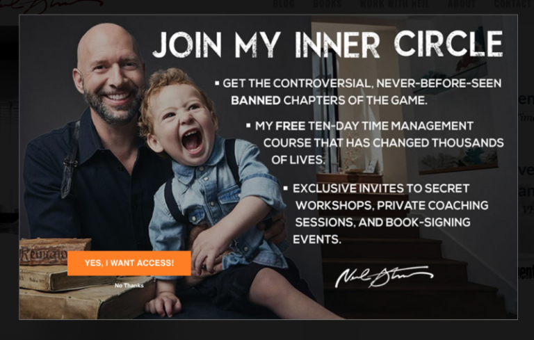 How Neil Strauss Increased Conversions 125% Using Exit-Intent Optins