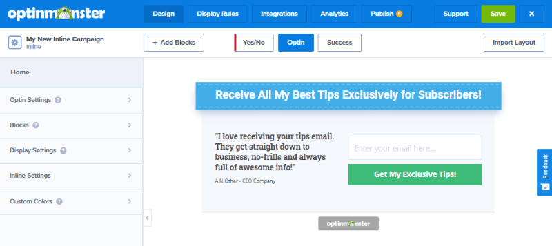 How to Create an After Post or Inline Campaign