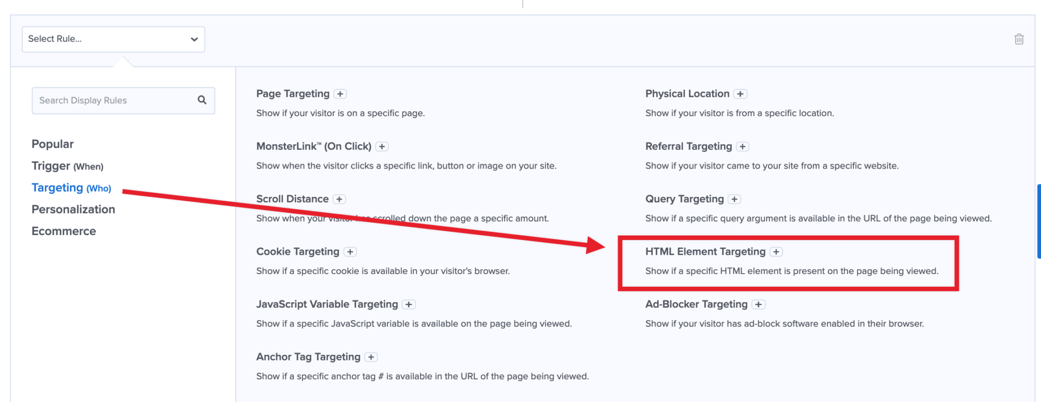 How to Use OptinMonster's HTML Element Targeting Rule