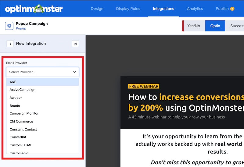 How to Connect to an Email Service Provider - OptinMonster