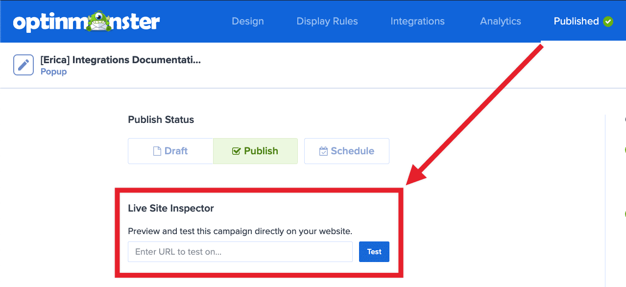 How to Test an OptinMonster Campaign