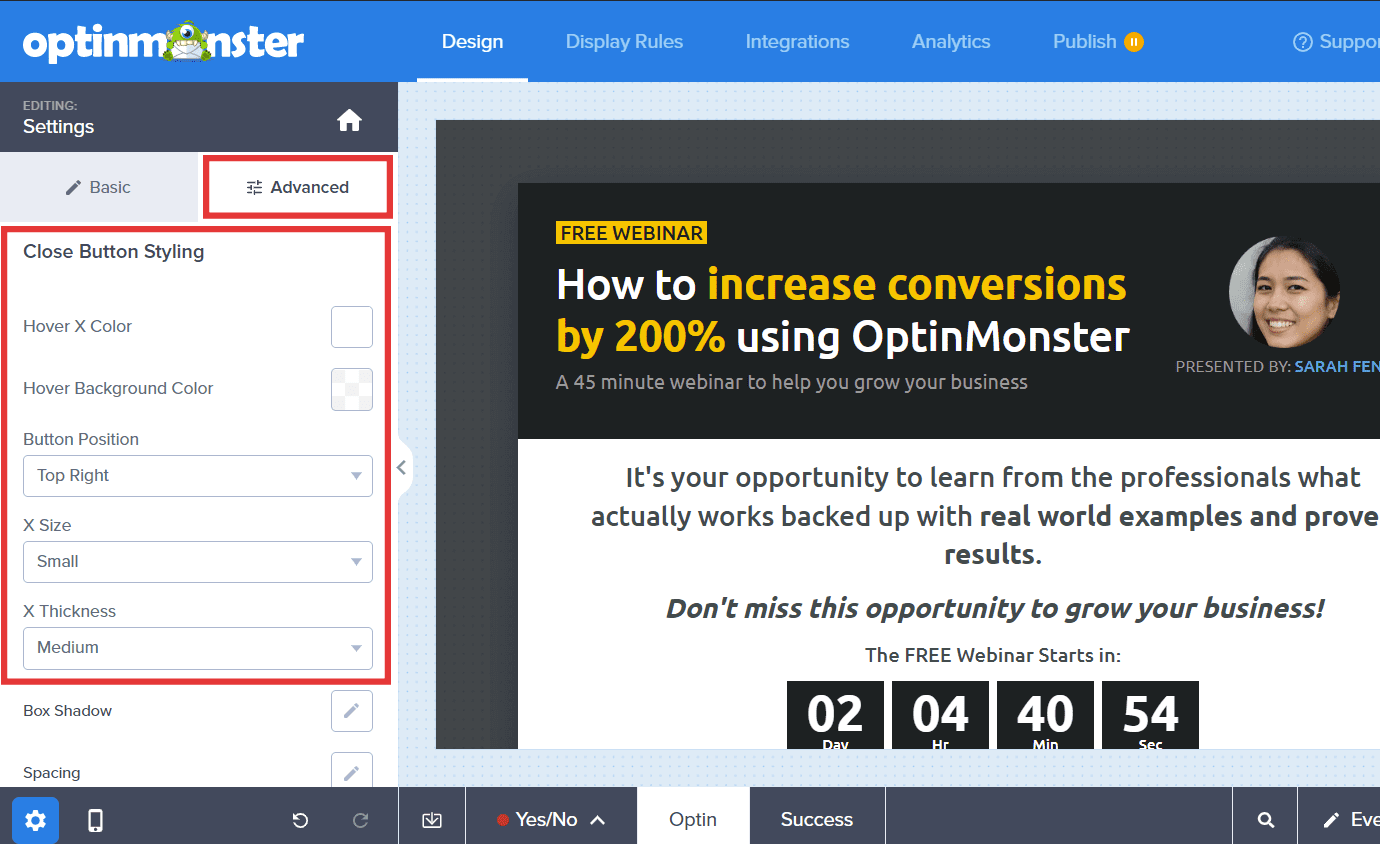 How to Add and Style a Close Button - OptinMonster