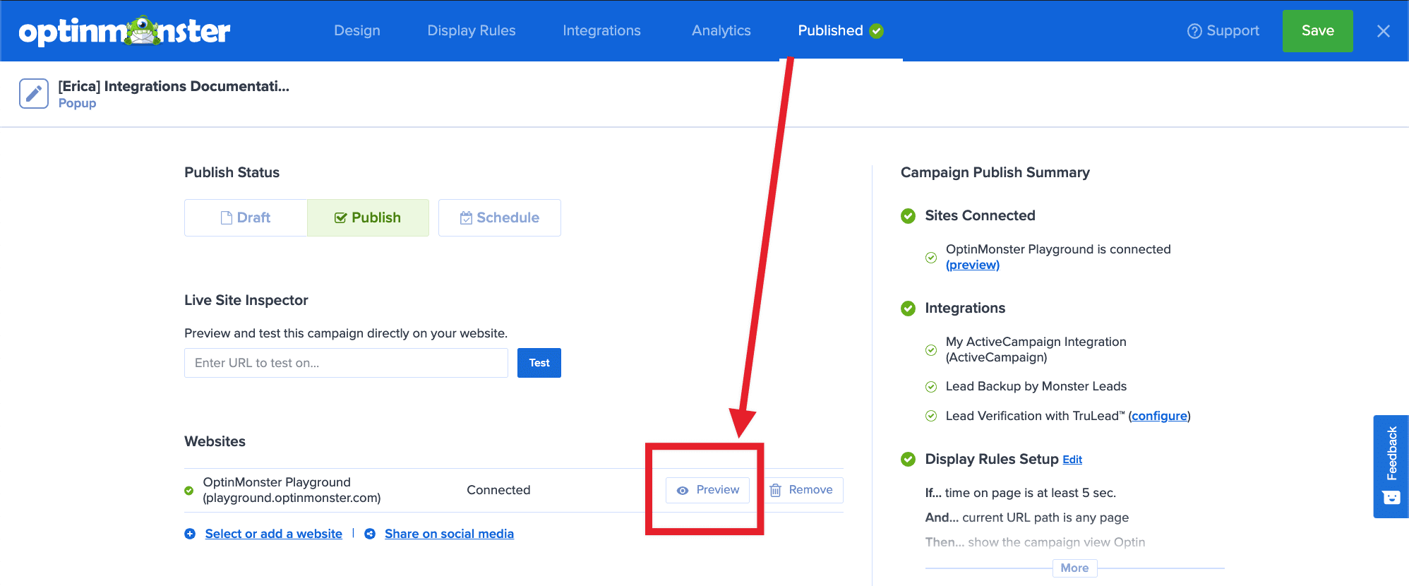 How to Test an OptinMonster Campaign