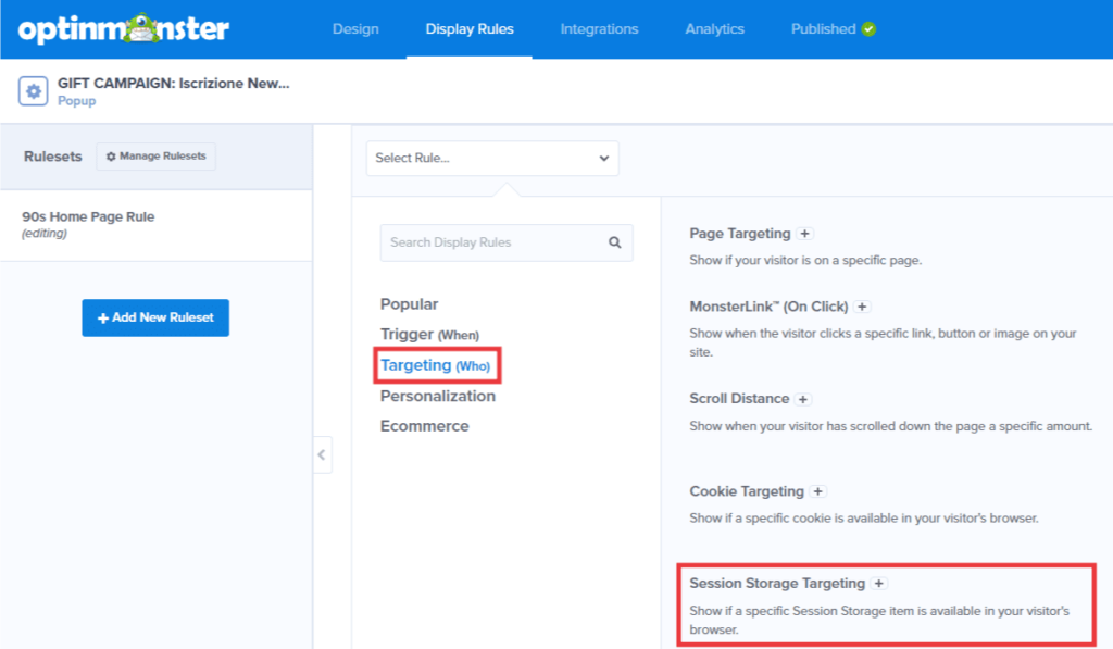 How to Target Visitors Based on Session Storage - OptinMonster