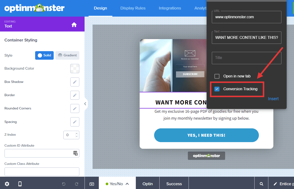 How to Enable Conversion Tracking - OptinMonster