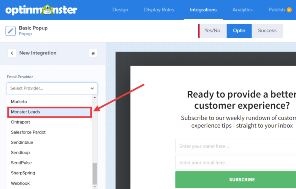 How to Connect Monster Leads with OptinMonster - OptinMonster