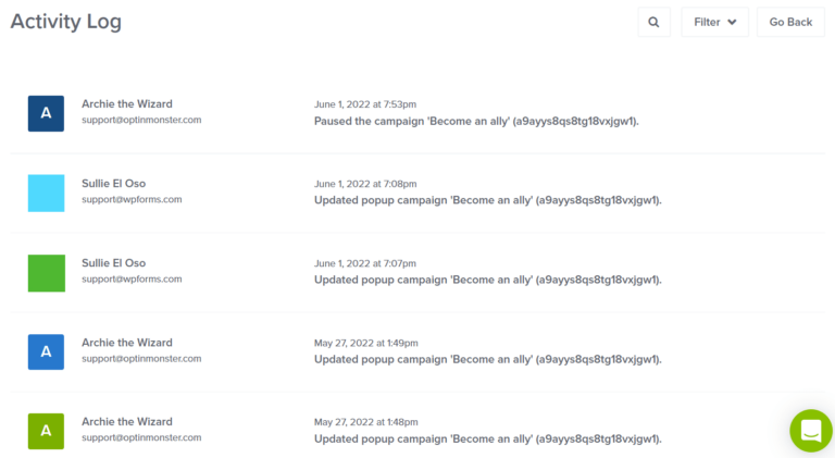 How to View the Activity Log for Your Account - OptinMonster