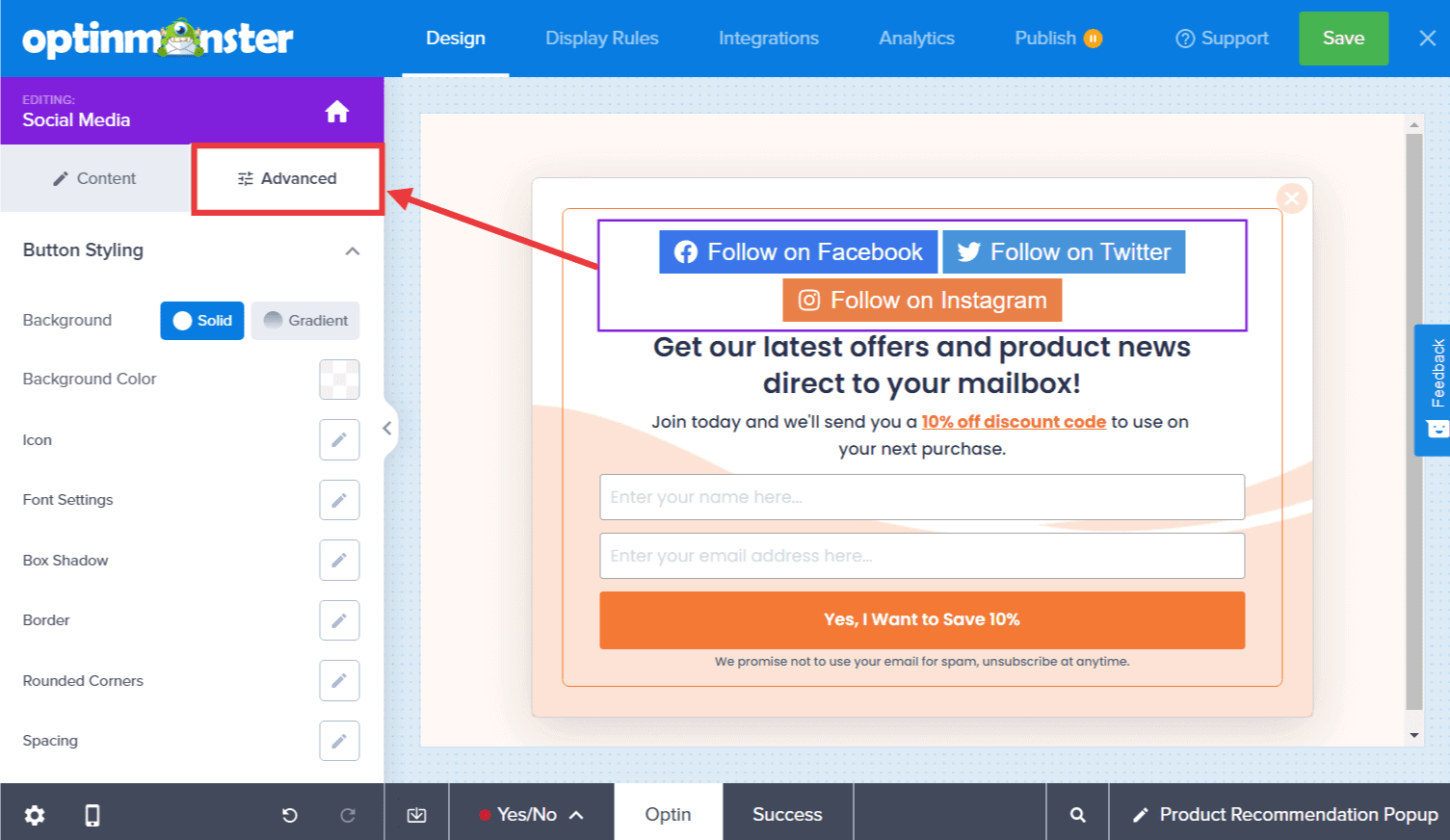 How to Add Social Media Buttons to Your Campaign - OptinMonster