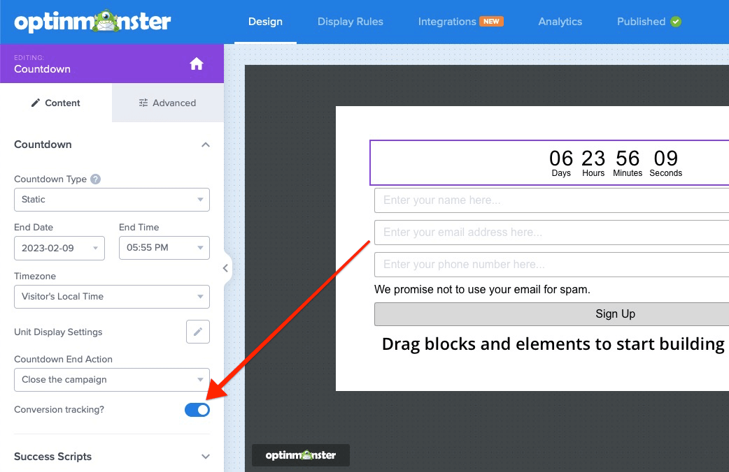 How to Enable Conversion Tracking - OptinMonster