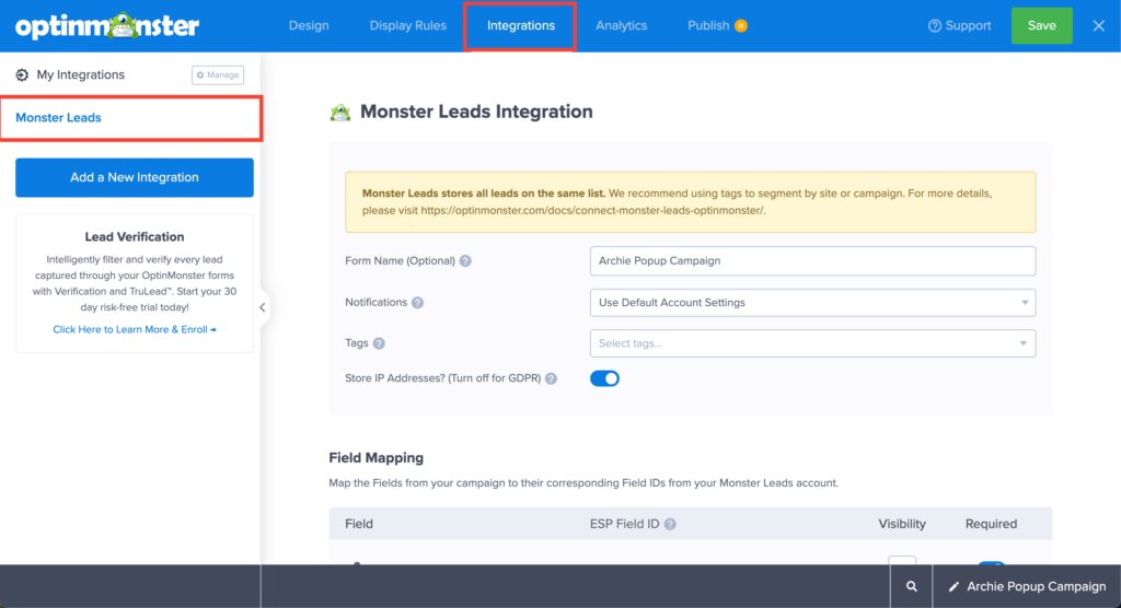 How to Connect Monster Leads with OptinMonster - OptinMonster