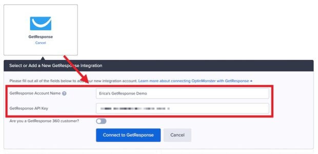 How to Connect OptinMonster With GetResponse