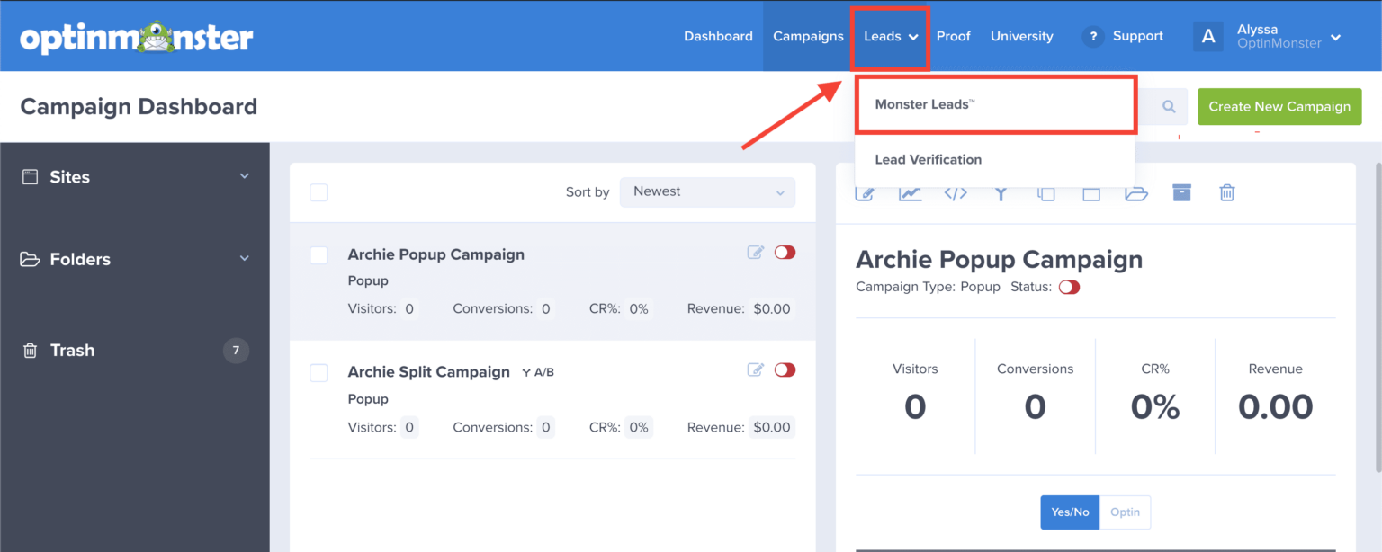 How to Connect Monster Leads with OptinMonster - OptinMonster