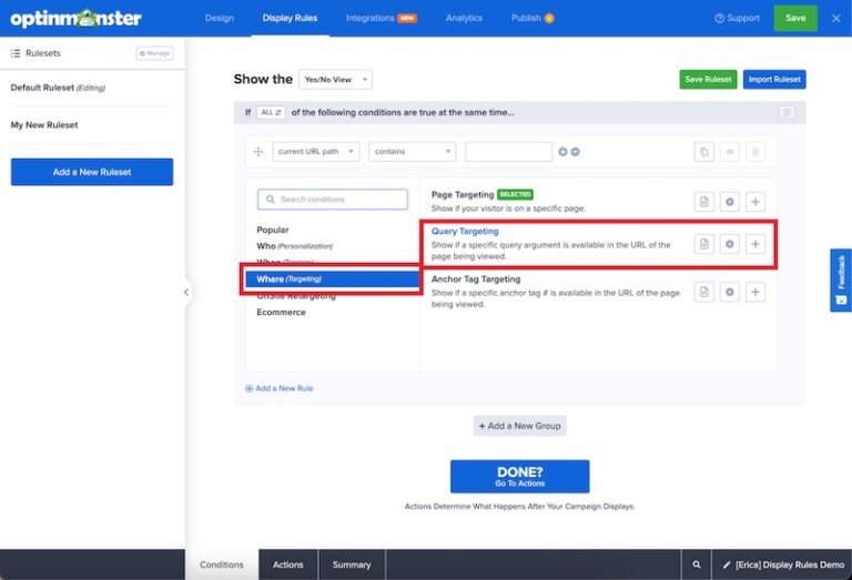 How To Target Campaigns To Urls With Query Arguments Optinmonster