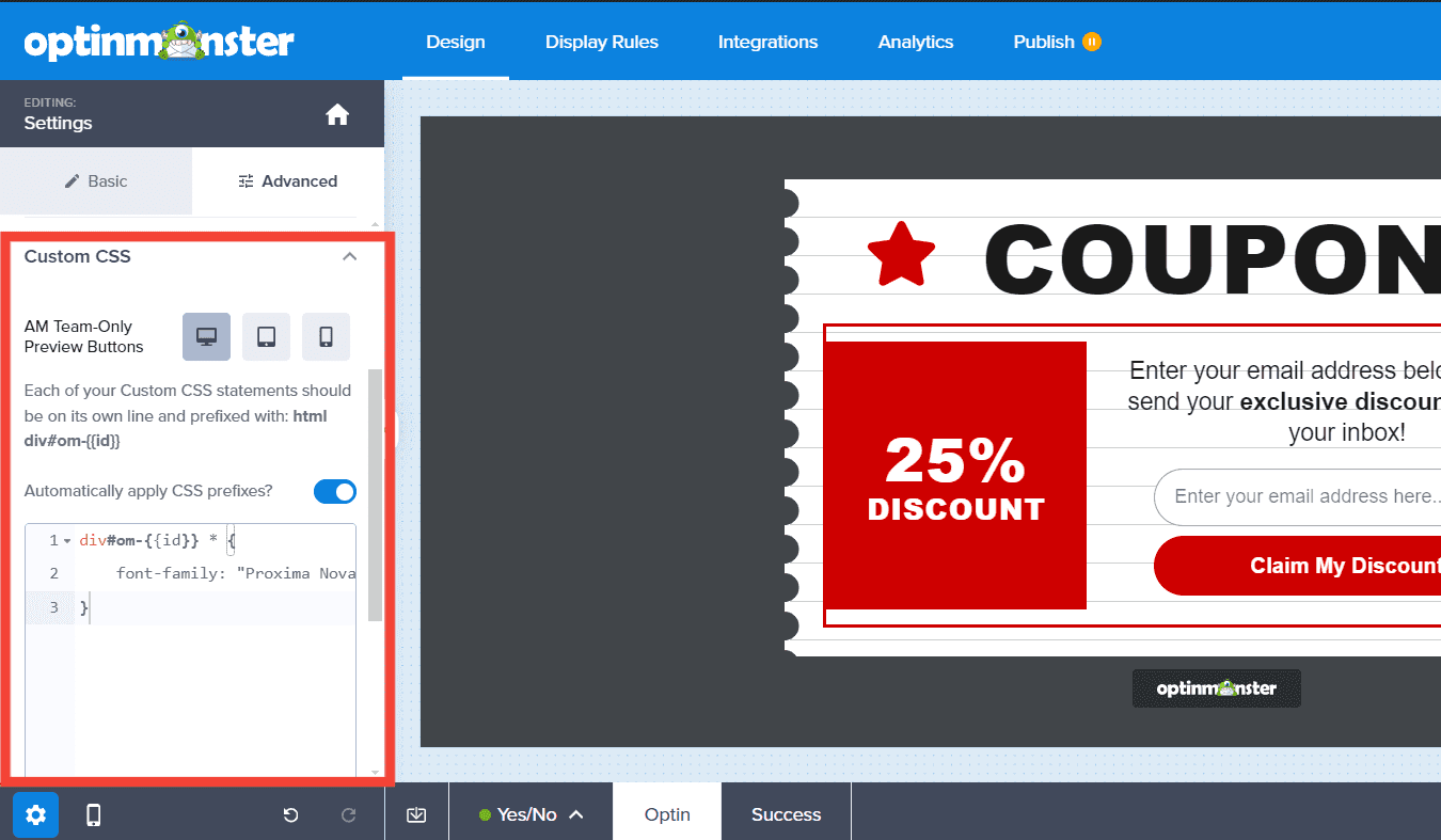 How to Use a Custom Font - OptinMonster