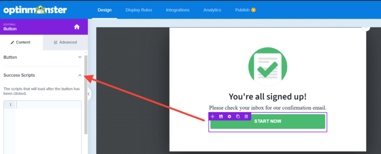 How to Use Success Triggered Scripts - OptinMonster